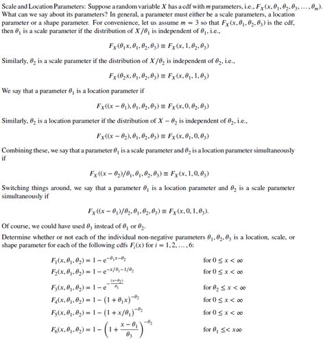 solved scale and location parameters suppose a random