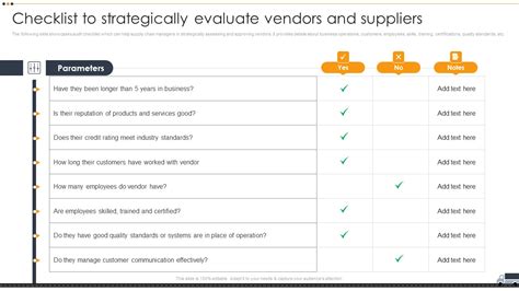 Vendor Selection And Evaluation Techniques Checklist To Strategically Evaluate Demonstration PDF