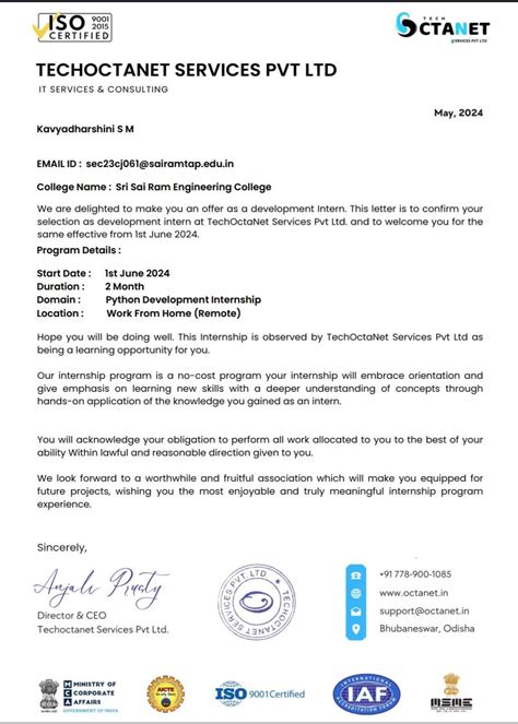 kavyadharshini s m on linkedin octanet