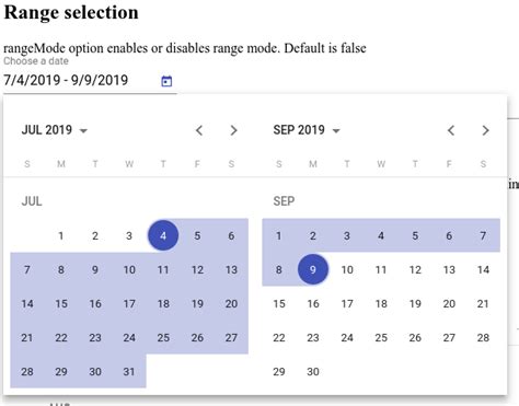 Featdatepicker Select Range Of Dates · Issue 4763 · Angularcomponents · Github