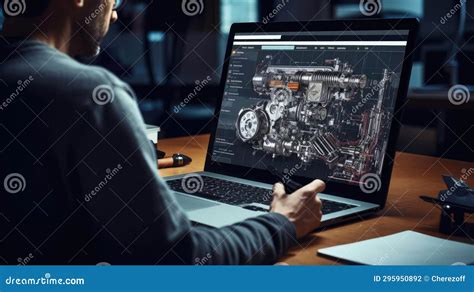 design engineer at computer designing stock illustration illustration