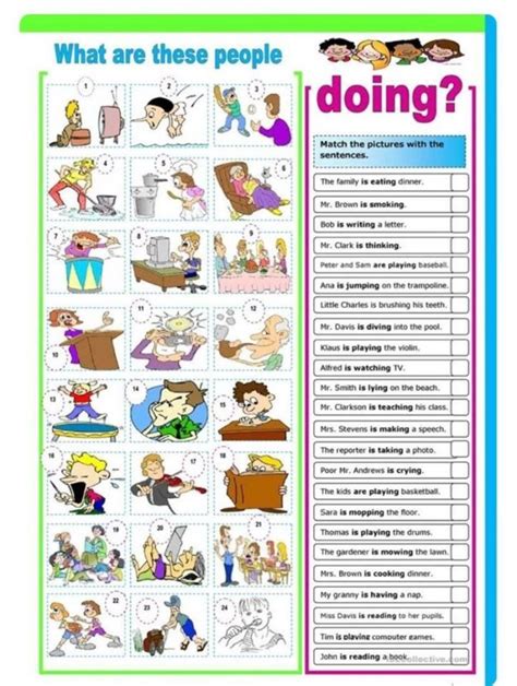 Комунікативні вправи з англ мови з граматики у 6 кл за т Present Continuous