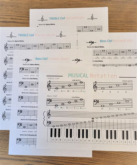 Music Notation Practice Sheets With Answer Keys Etsy
