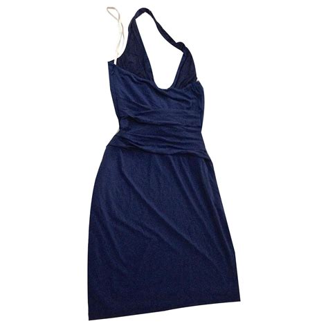 Robe Halston Heritage Polyester Bleu Bleu Marine Ref 131074 Joli Closet