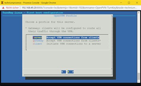 Proxmox OpenVPN LXC Container TurnKey Tutorial Technium