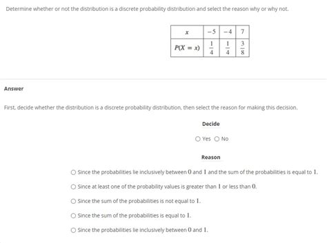 Solved Determine Whether Or Not The Distribution Is A Discrete 1 Answer Transtutors