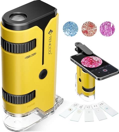Tencco Microscope De Poche 100 X 250 X Microscope Portable Pour