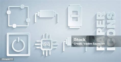 Set Processor With Microcircuits Cpu Electric Light Switch Resistor Electricity And Scheme Icon