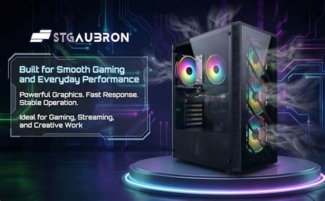 Stgaubron Gaming Pc Computer Desktop Amd Ryzen 5 5500 Up To