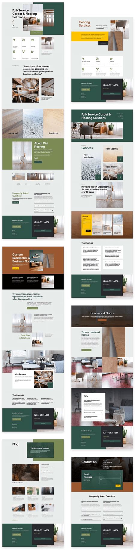 Divi Flooring Header And Footer Template Layout