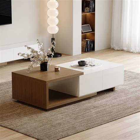 Livraison Gratuite Sur Table Basse Moderne Quoint En Blanc Et Noyer De