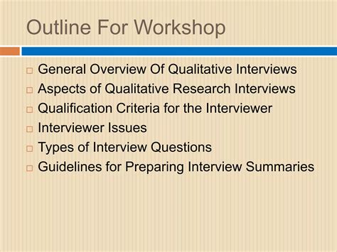 How To Conduct Qualitative Interviews Pptx