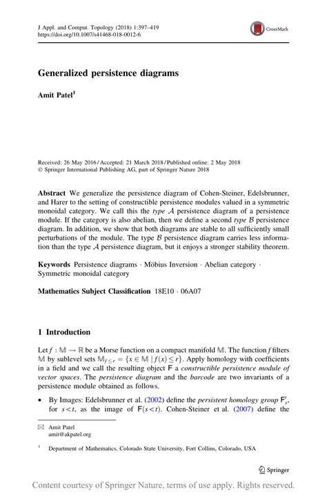 Generalized Persistence Diagrams