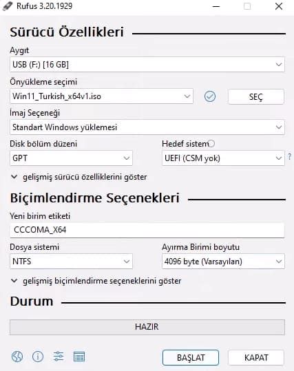 Windows 11 Usb Hazırlama Resimli Anlatım