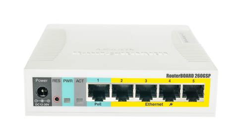 MikroTik RouterBOARD RB260GSP switch 5x gigabit Ethernet 4x PoE OUT 1x SFP