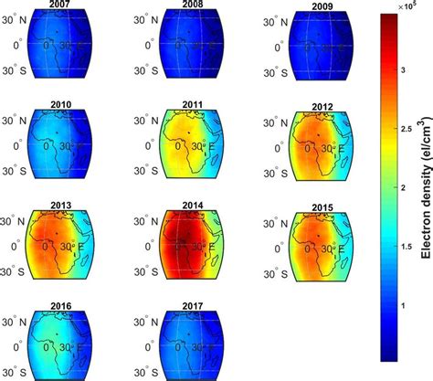 Annual Variation Of Ionospheric Electron Density Across Africa Download Scientific Diagram