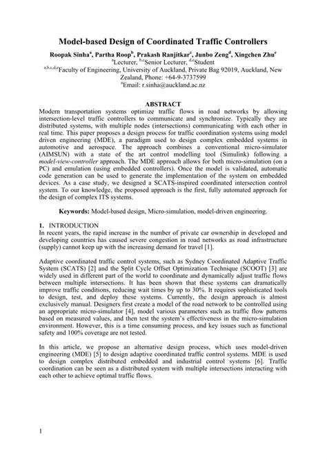 Pdf Model Based Design Of Coordinated Traffic Controllers2 Figure 1