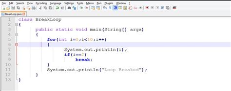 The Break Statement Example