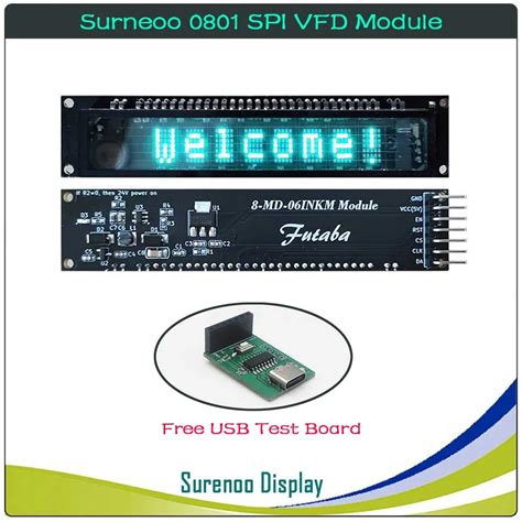Surenoo 7P 0801 801 8X1 Serial SPI VFD LCD Module Display Screen For Arduino STM32 C51