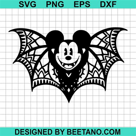 Mickey Mouse Bat Svg Halloween Mickey Bat Svg Disney Bat Svg
