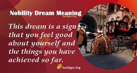 Did You Dream Of Nobility Meaning Interpretation And Symbolism SunSigns Org