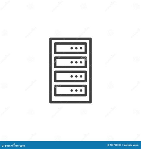 Database Server Line Icon Stock Vector Illustration Of Data