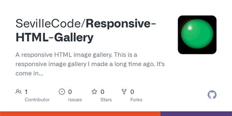 GitHub SevilleCode Responsive HTML Gallery A Responsive HTML Image Gallery This Is A