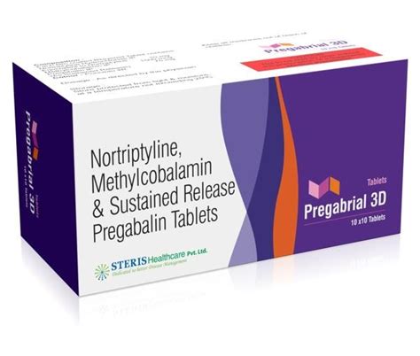Pregabalin Methyl And Nortriptyline Tab Pregabr Steris Healthcare Pvt Ltd