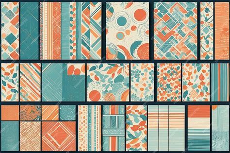 Premium Photo Vector Geometric Seamless Pattern Collection Set Of Colourful Background Swatches