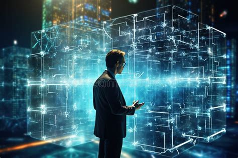 Data Network Connect Blockchain Technology Futuristic Global Networking Stock Illustration