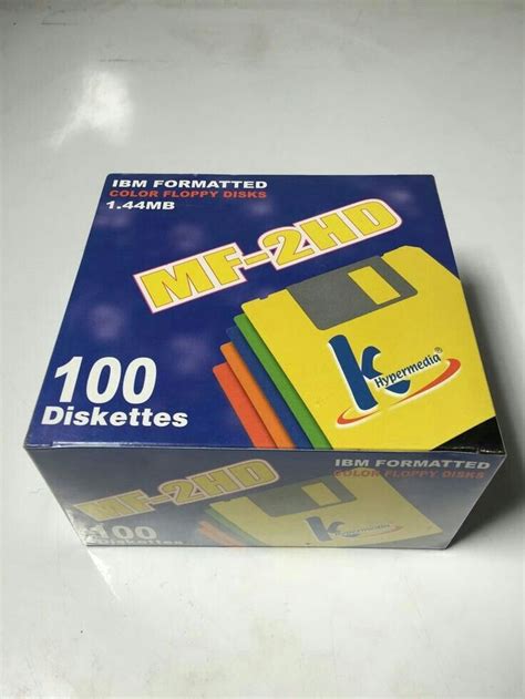 Khypermedia Ibm Formatted Color Floppy Disks Mf 2hd 100 Diskettes 1 44mb
