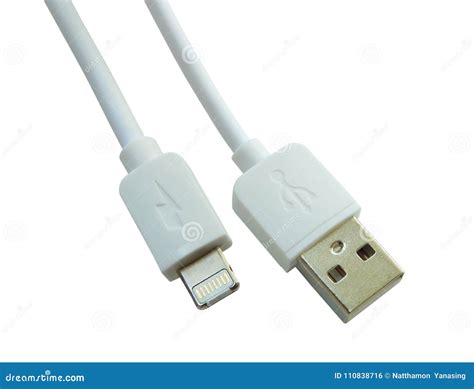 Micro Cabo Do Usb Isolado No Fundo Branco Foto De Stock Imagem De Perif Rico Objeto