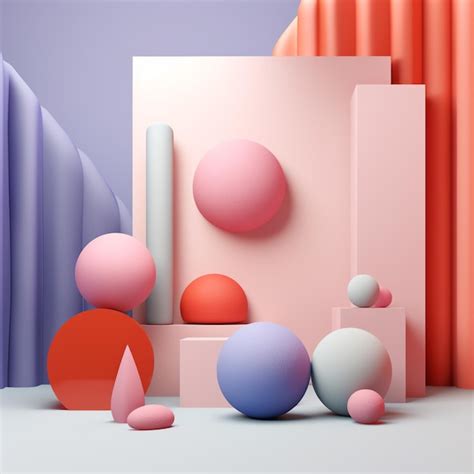 Premium Ai Image A Group Of Colorful Spheres And 3d Objects