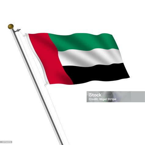 잘라진 경로와 흰색에 아랍 에미리트 깃대 3d 그림 0명에 대한 스톡 벡터 아트 및 기타 이미지 0명 3차원 형태 국가 지리적 지역 Istock