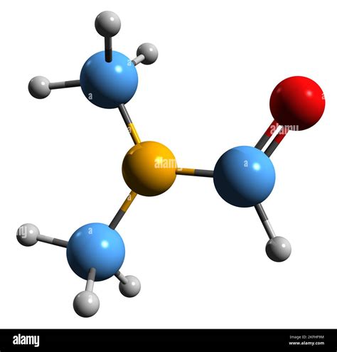 3d Image Of Dimethylformamide Skeletal Formula Molecular Chemical Structure Of Solvent Dmf