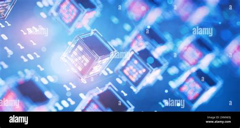 artificial intelligence cube with binary code big data abstract