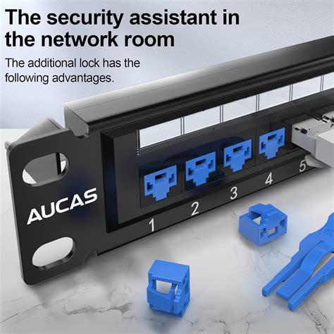 Buy Rj45 Interface Safety Lock Locking Rj45 Port Dust Blocker With Blue Coded Keys 12pcs Online