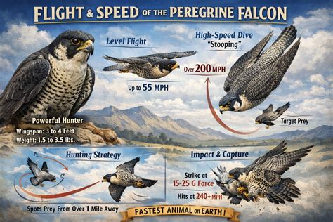 Flight And Speed Of The Peregrine Falcon