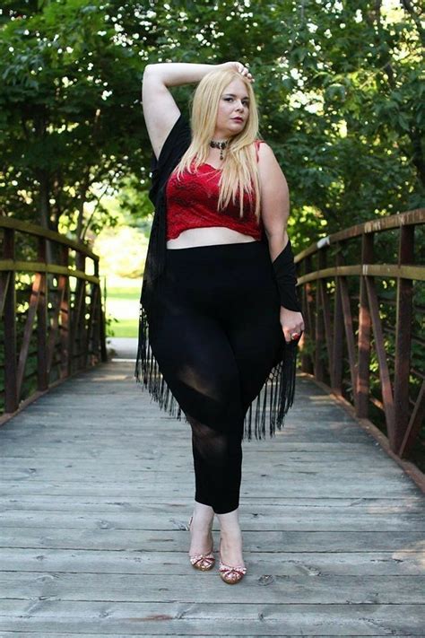 Caterina Moda Plus Size Fashion Red Lace Crop Top Clothes For Women