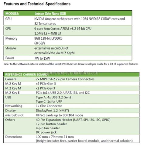 适用于jetson Orin Nano显影剂套件 8gb，带gbe网络945 13766 0000 000嵌入式二手nvidia