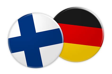뉴스 개념 핀란드 깃발에 독일 플래그 단추 백색 배경에 3d 그림 3차원 형태에 대한 스톡 벡터 아트 및 기타 이미지 3차원 형태 International Match