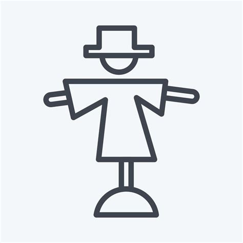 Icon Scarecrow Suitable For Garden Symbol Line Style Simple Design Editable Design Template