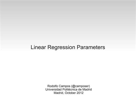 Linear Regression Parameters Ppt