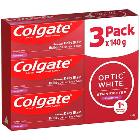 Colgate Optic White Fluoride Toothpaste Stain Fighter Ena