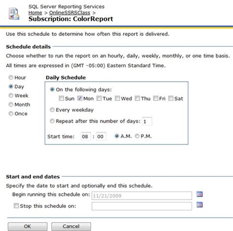 Creating A Reporting Services Subscription SQLServerCentral