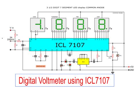 Digital Voltmeter Circuit Diagram Using ICL7107 7106 With PCB