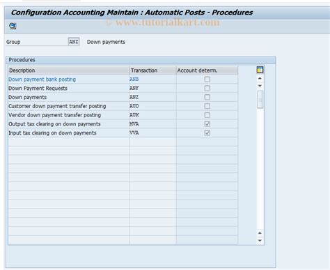 Obxb Sap Tcode C Fi Table T030