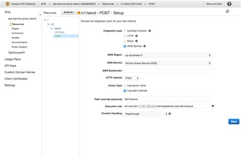 creating an aws service proxy for amazon sqs