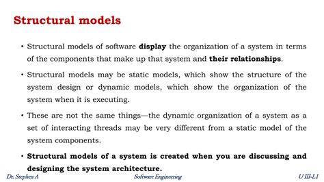 Unit 3 Lecture 1 Context Models Interaction Models Structural