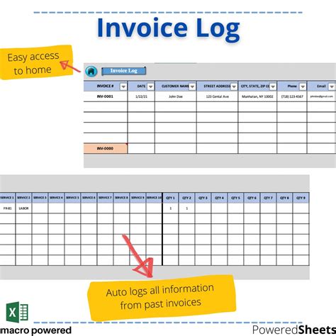 Invoice Generator Pro Invoice Template Invoice Creator Excel Spreadsheet Etsy